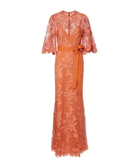 Elie Saab Embroidered Lace And Tulle Gown - Red