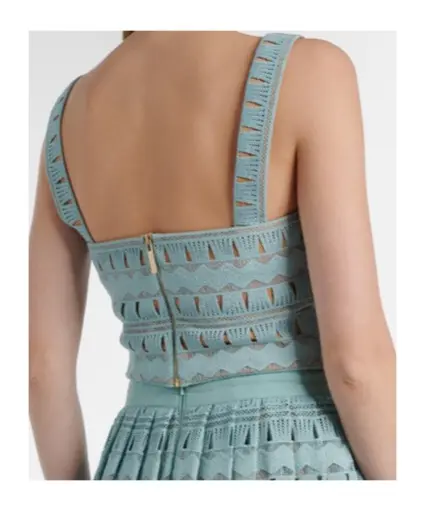 Elie Saab Knitted Silk-blend Crop Top