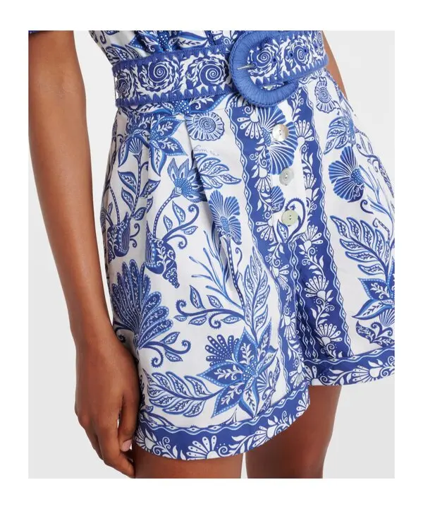 Farm Rio Printed Belt Jumpsuit