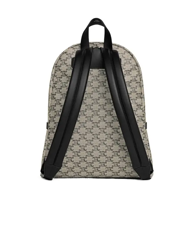 Celine Medium Backpack In Triomphe Canvas And Calfskin