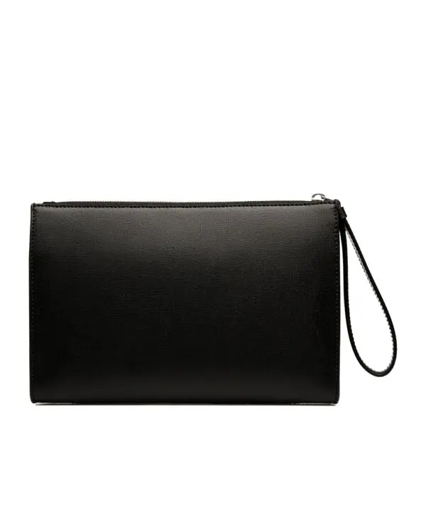 Bally Logo Printed Zipped Clutch Bag