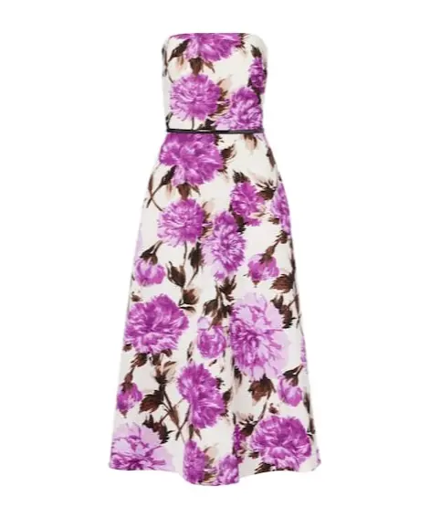Max Mara Floral Cotton-blend Faillé Midi Dress - Multicolor