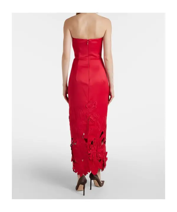 LEO Rayna Floral-appliqué Maxi Dress