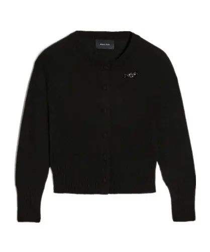 Simone Rocha Long-sleeved Knitted Cardigan - Black