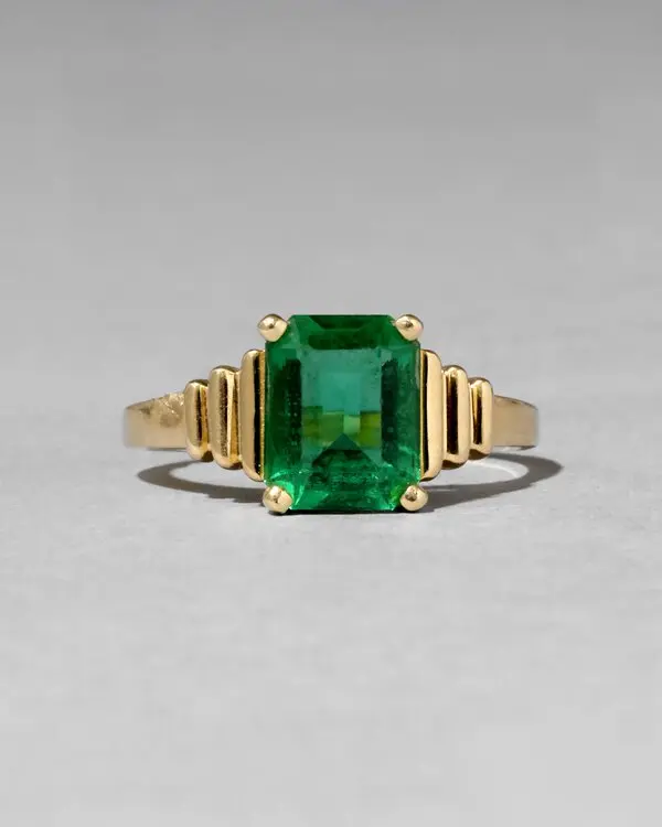 Alexis Bittar 14k And Emerald Ring - Gold