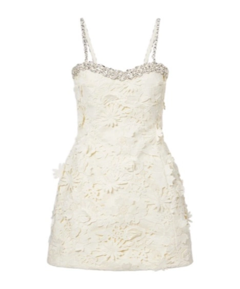 LEO Sophie Embellished Lace Mini Dress
