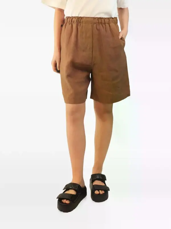 MARGARET HOWELL Elasticated Waist Linen Shorts