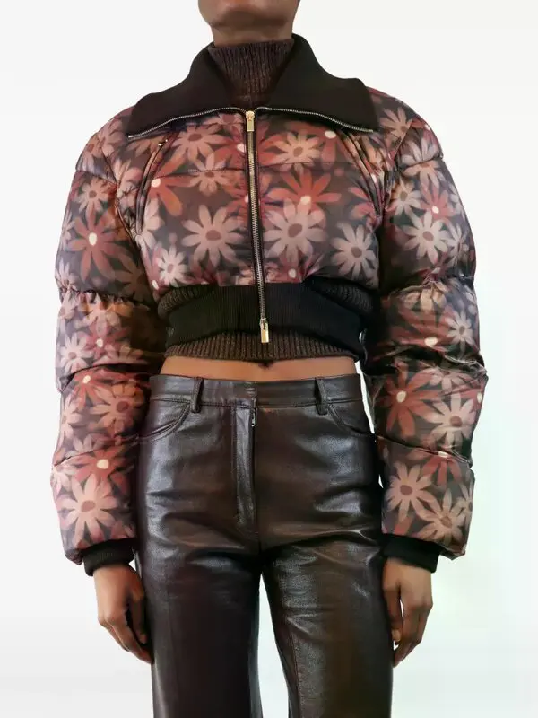 Jacquemus Cropped Puffer Jacket - Brown