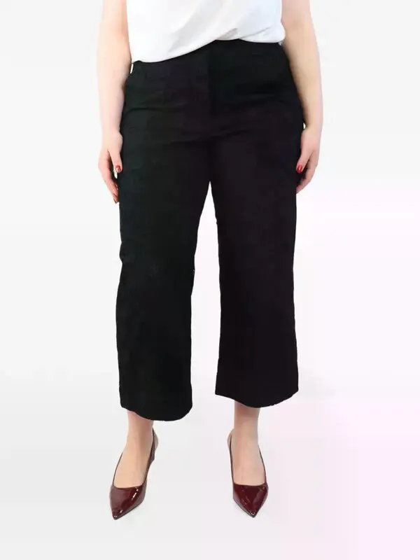 Oscar De La Renta Broderie Anglaise Cropped Trousers