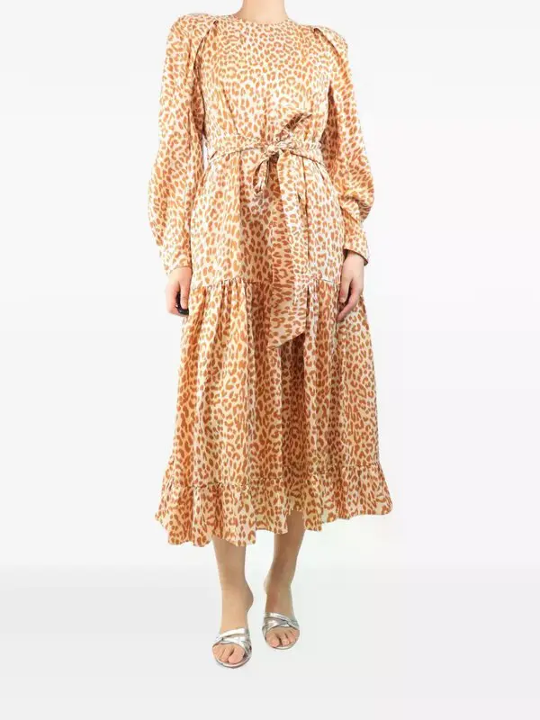 Ulla Johnson Leopard-print Tiered Midi Dress
