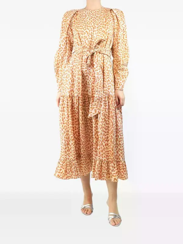 Ulla Johnson Leopard-print Tiered Midi Dress