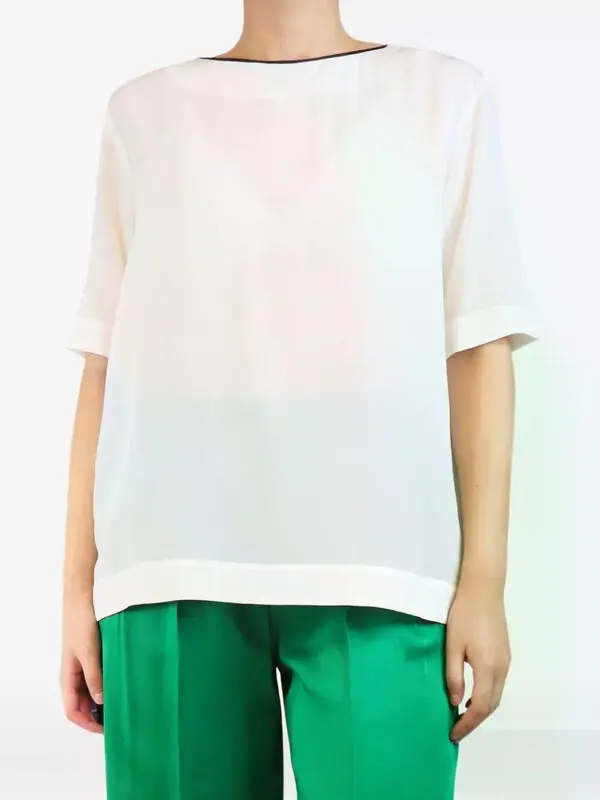 Etro Silk Boat Neck Short Sleeve Top