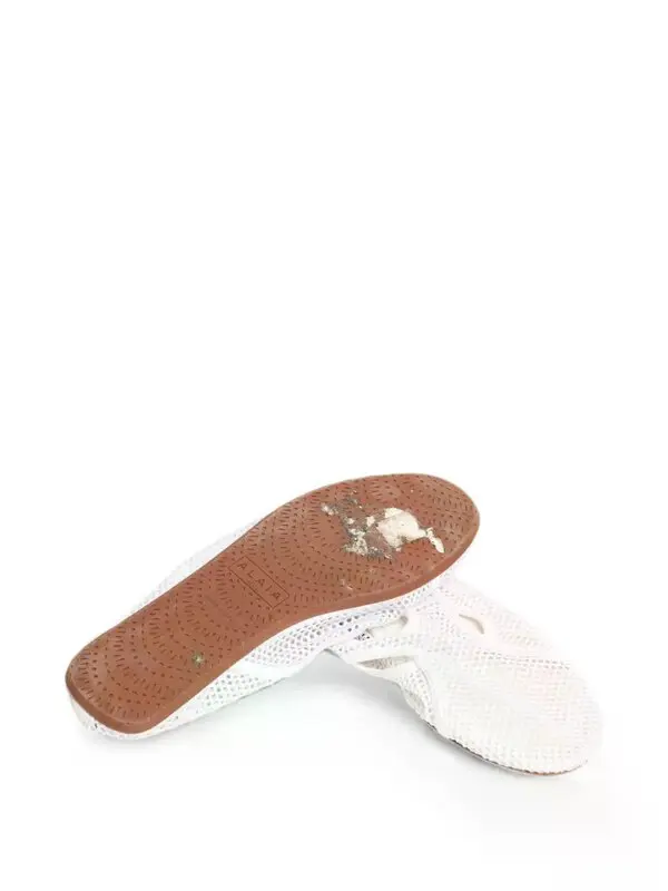 Alaïa Woven Mesh Slippers With Side Touch-strap