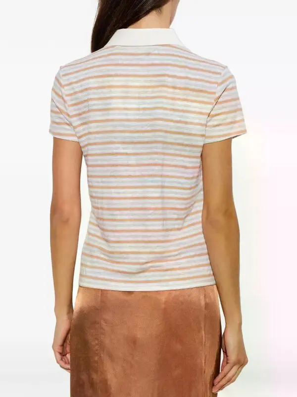 FRAME Striped Short-sleeve Polo Shirt