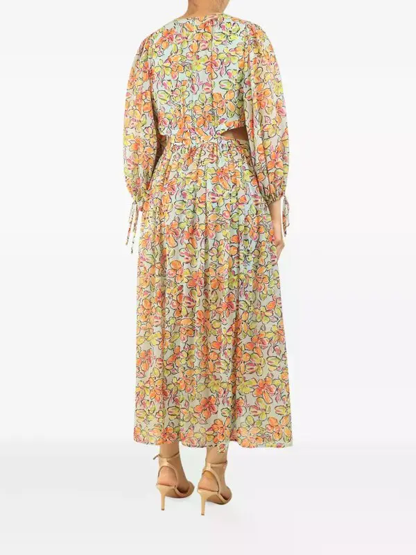 Maje Floral Print Cut-out Dress