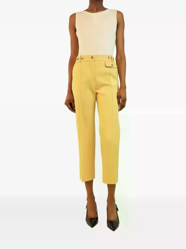Celine Cropped Trousers With Button Detail