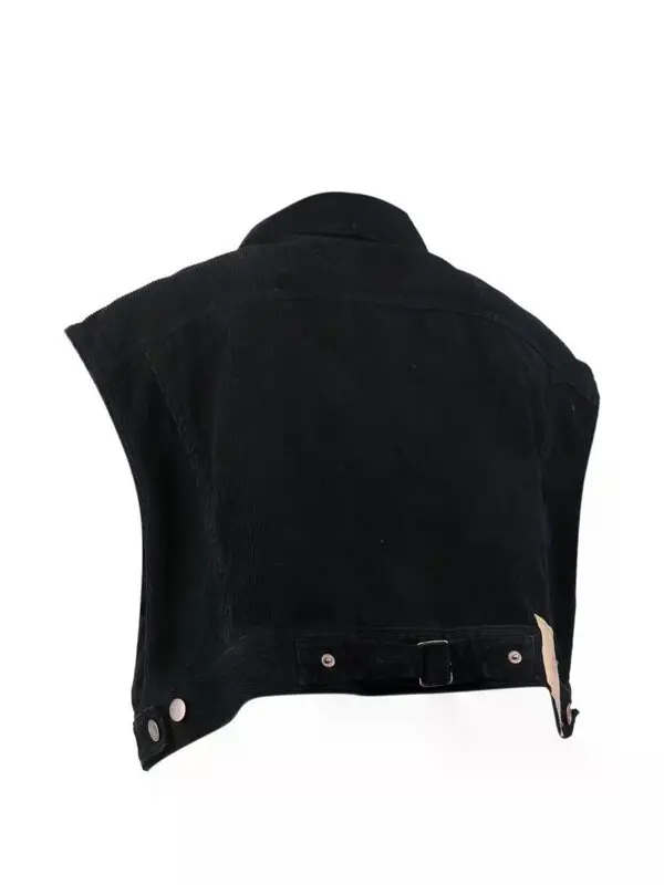 Prada Corduroy Cropped Sleeveless Jacket