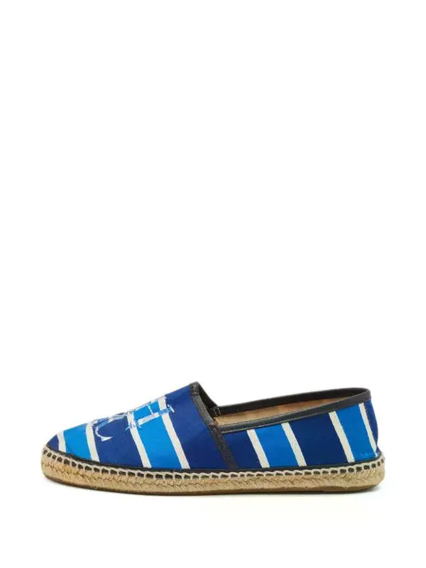 Carolina Herrera Striped Logo Espadrilles - Blue
