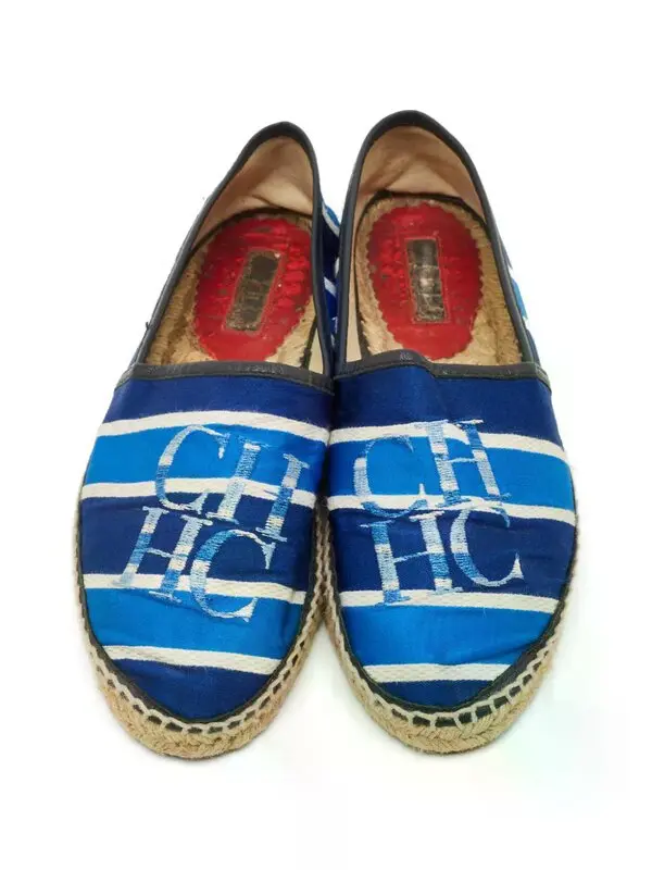 Carolina Herrera Striped Logo Espadrilles