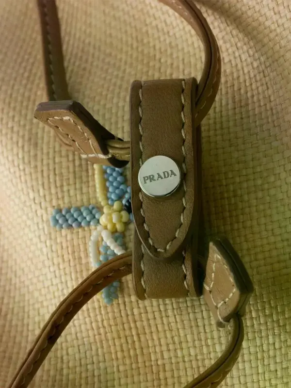 Prada Wish Embroidered Canvas Pouch