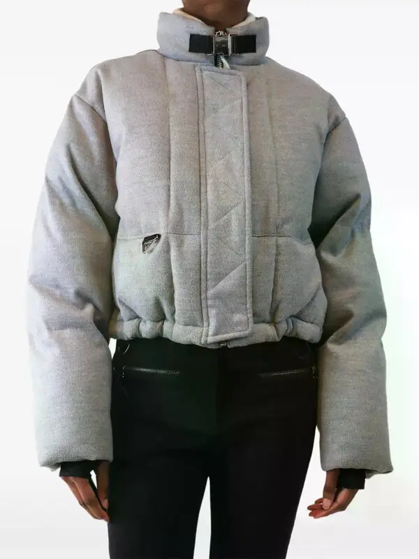 SHOREDITCH SKI CLUB Hallie Mae Cropped Puffer Jacket - Grey