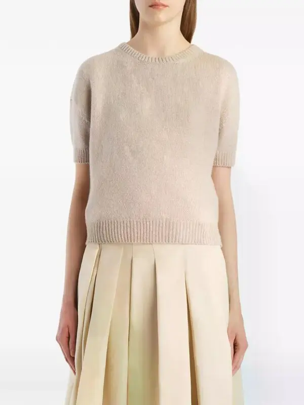 Khaite Golden Cashmere Crewneck Sweater