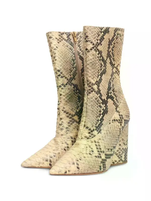 ADIDAS X YEEZY Pointed-toe Snakeskin-effect Boots