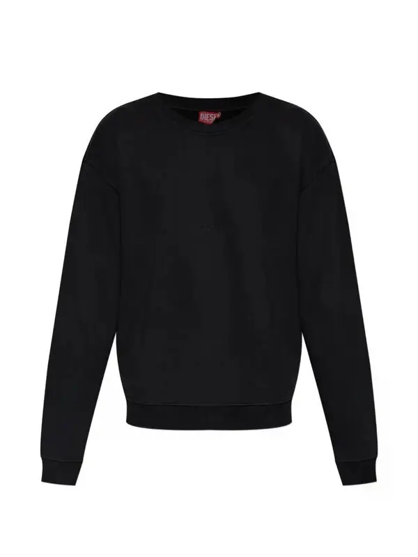 DIESEL® Embroidered Logo Crew Neck Sweater - Black