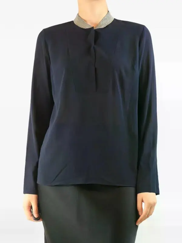 Brunello Cucinelli Beaded Collar Polo Shirt