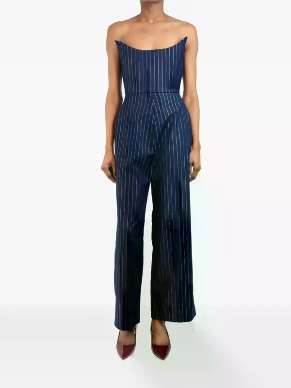 Alex Perry Strapless Pinstripe Jumpsuit