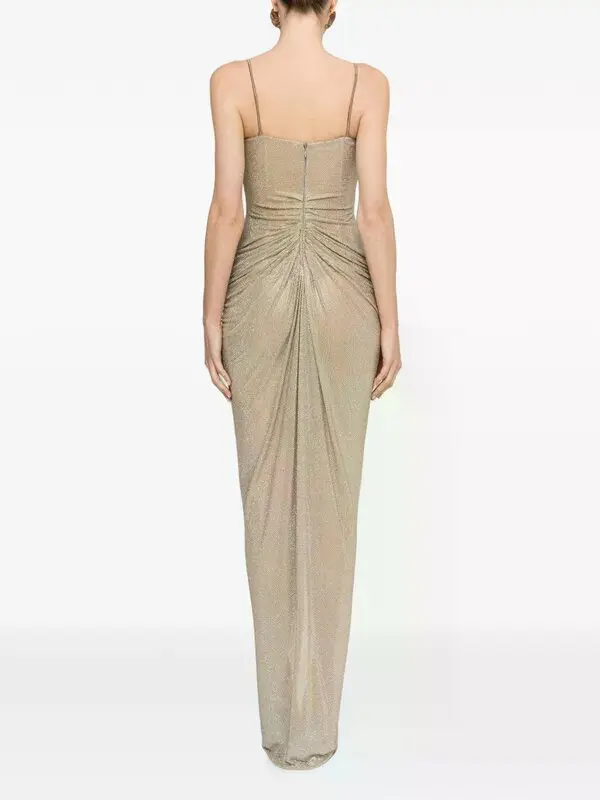 NISSA Crystal-embellished Tulle Maxi Dress