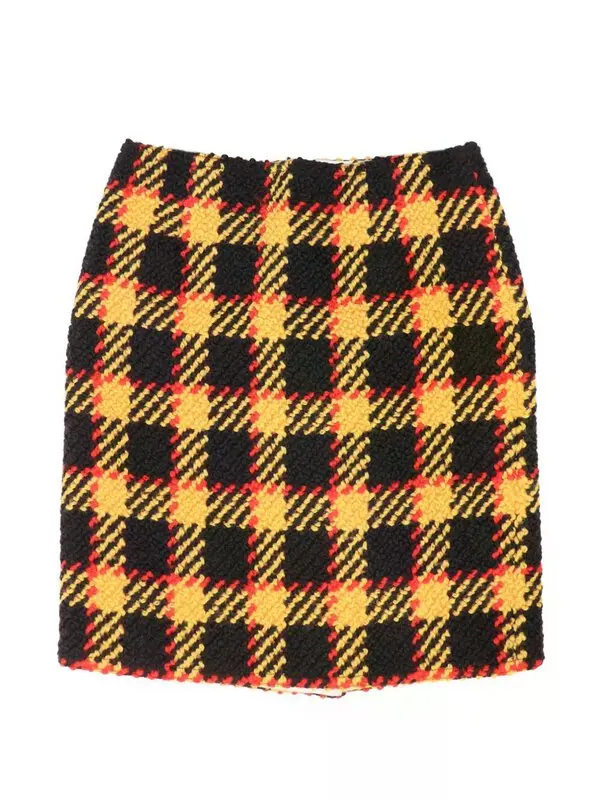 Marni Bouclé Check Pencil Skirt