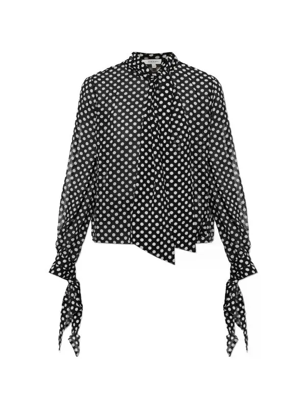 FRAME Polka-dot Pussy-bow Blouse