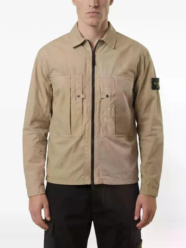 Stone Island Logo Patch Zip-up Jacket