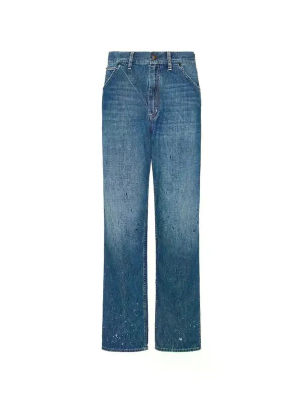 MAISON MARGIELA Paint-splatter Straight-leg Jeans - Blue