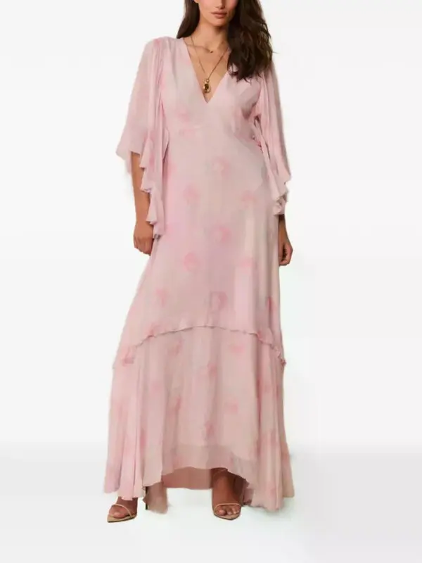 LoveShackFancy Brinley Floral Print Maxi Dress - Pink