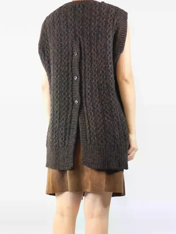 Simone Rocha Beaded Sleeveless Chunky Knit Top