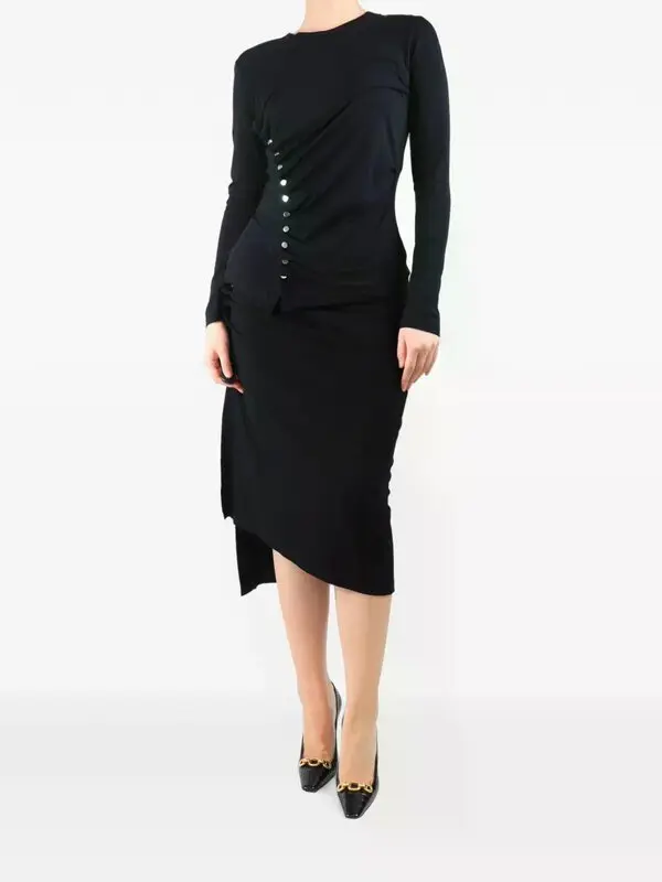 Rabanne Ruched Button-front Midi Dress