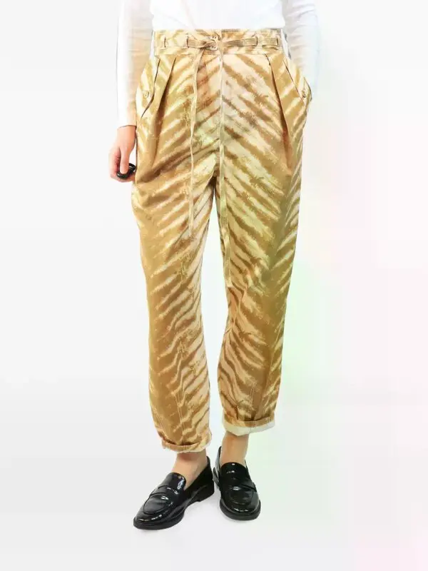 Ulla Johnson Animal Print Drawstring Trousers - Brown