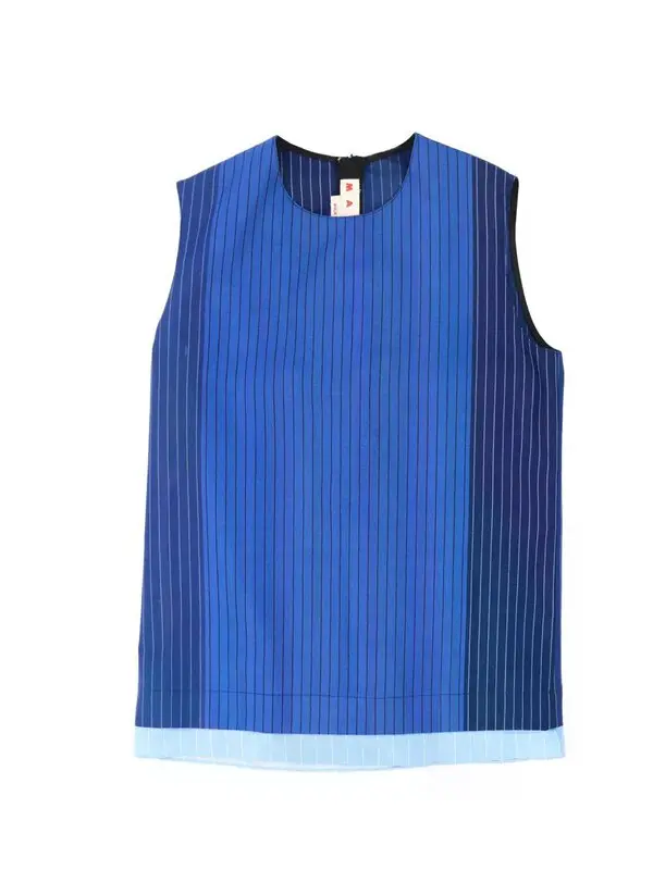 Marni Virgin Wool Pinstripe Sleeveless Top