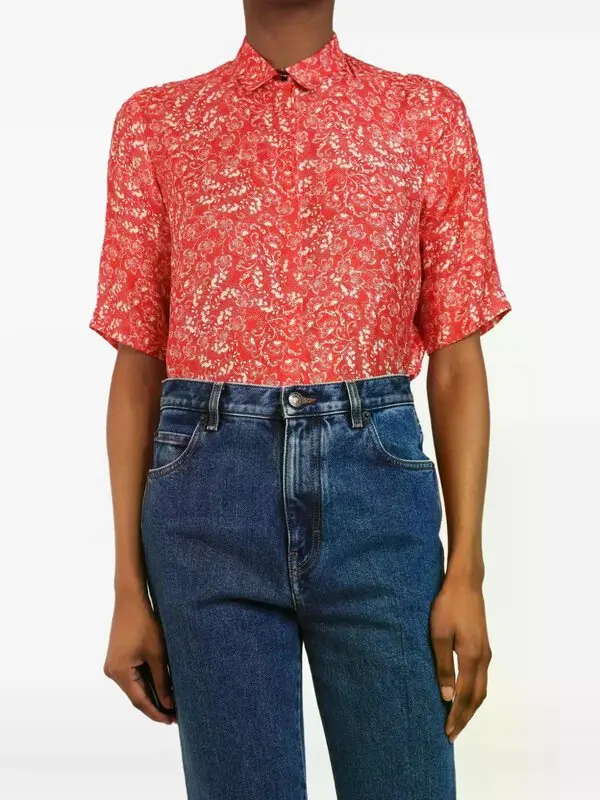 Roseanna Short-sleeve Floral Print Blouse
