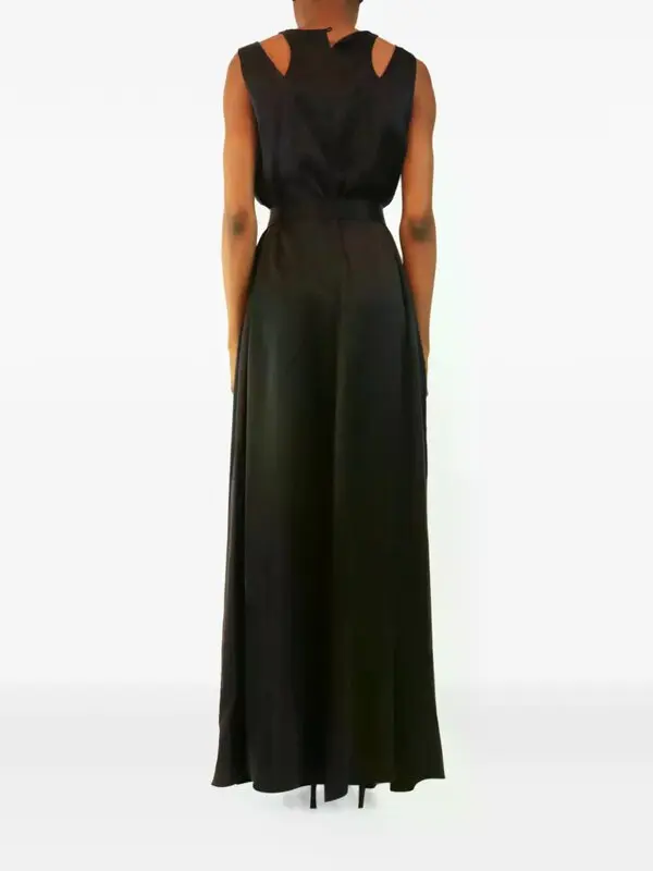 Kenzo Belted Sleeveless Silk Maxi Dress