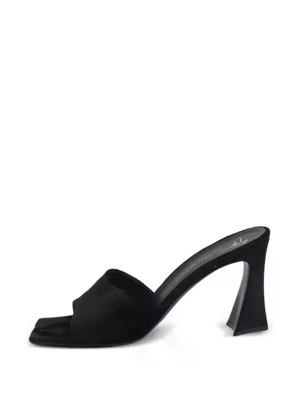 GIUSEPPE ZANOTTI Square-toe Velour Sandals