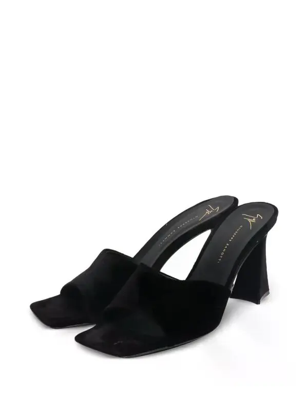 GIUSEPPE ZANOTTI Square-toe Velour Sandals