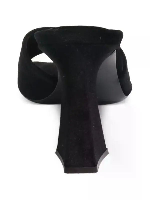 GIUSEPPE ZANOTTI Square-toe Velour Sandals