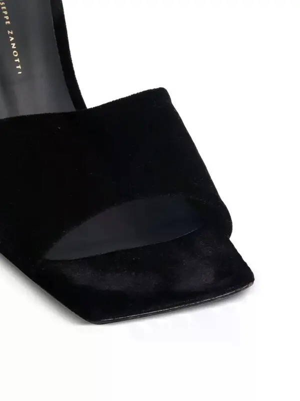 GIUSEPPE ZANOTTI Square-toe Velour Sandals