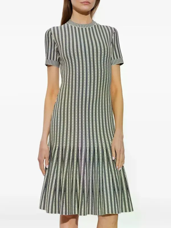 Alexander McQueen Striped Knitted Midi Dress