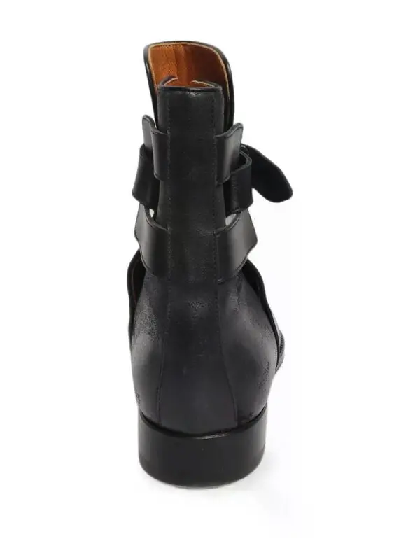 Hermès Leather Buckled Ankle Boots