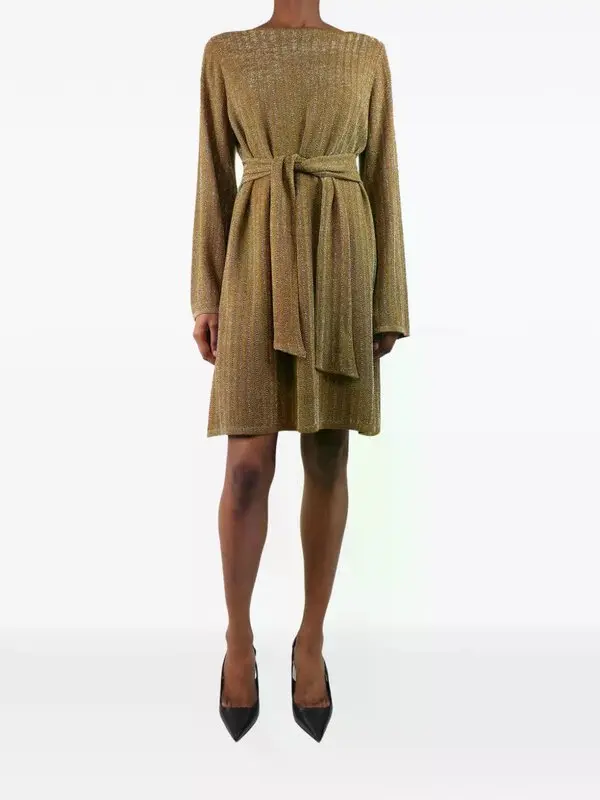 Vanessa Seward Belted Knit Mini Dress - Brown