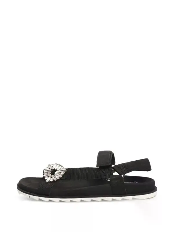 ROGER VIVIER Diamanté Touch-strap Sandals - Black